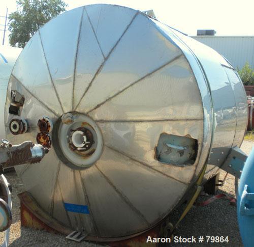 Used Pfaudler Glass Lined Tank, 2000 Gallon, 9129 White Glass, Vertic