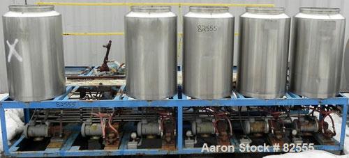 Used Multi Tank Feed System Consisting Of: (5) 75 Gallon 304 stainles