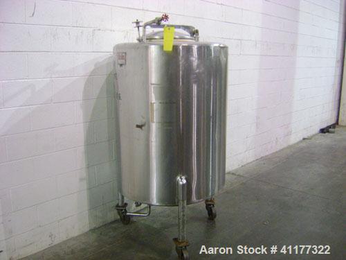 Used Perma-San Tank, 150 gallon, stainless steel, vertical. Closed to