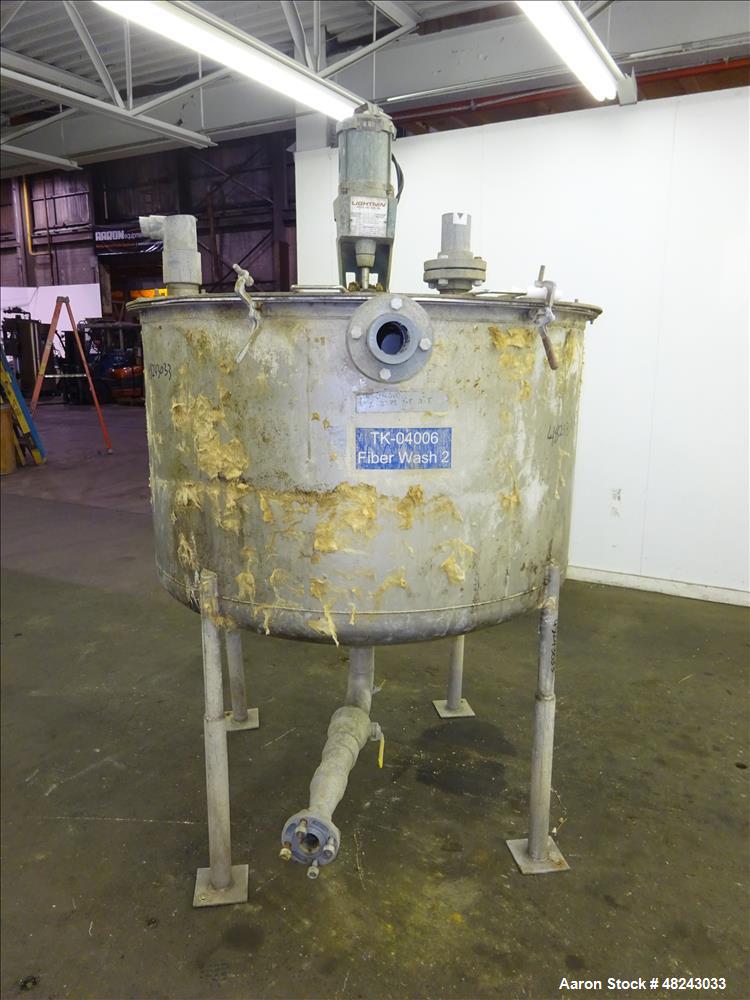 Used Tri-Canada Mix Tank, 300 Gallon, 304 Stainless Steel, Vertical.