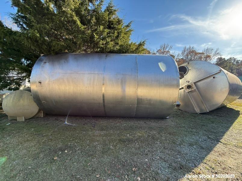 10,000 Gallon 316 SS Vertical Tank | Dome Top, Dish Bottom ...