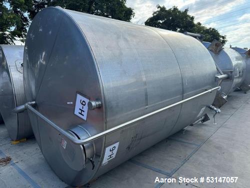 Used 6,500 Gallon single wall storage tank with dish bottom and mount