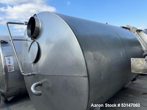 Used 6,000 Gallon 316 stainless steel single wall storage tank with d