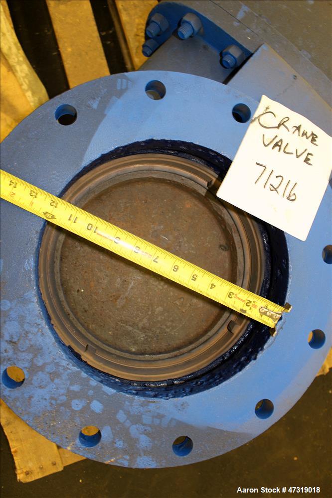 Used Crane Manual Gate Valve, 12" Diameter, Class 125, Carbon Steel.