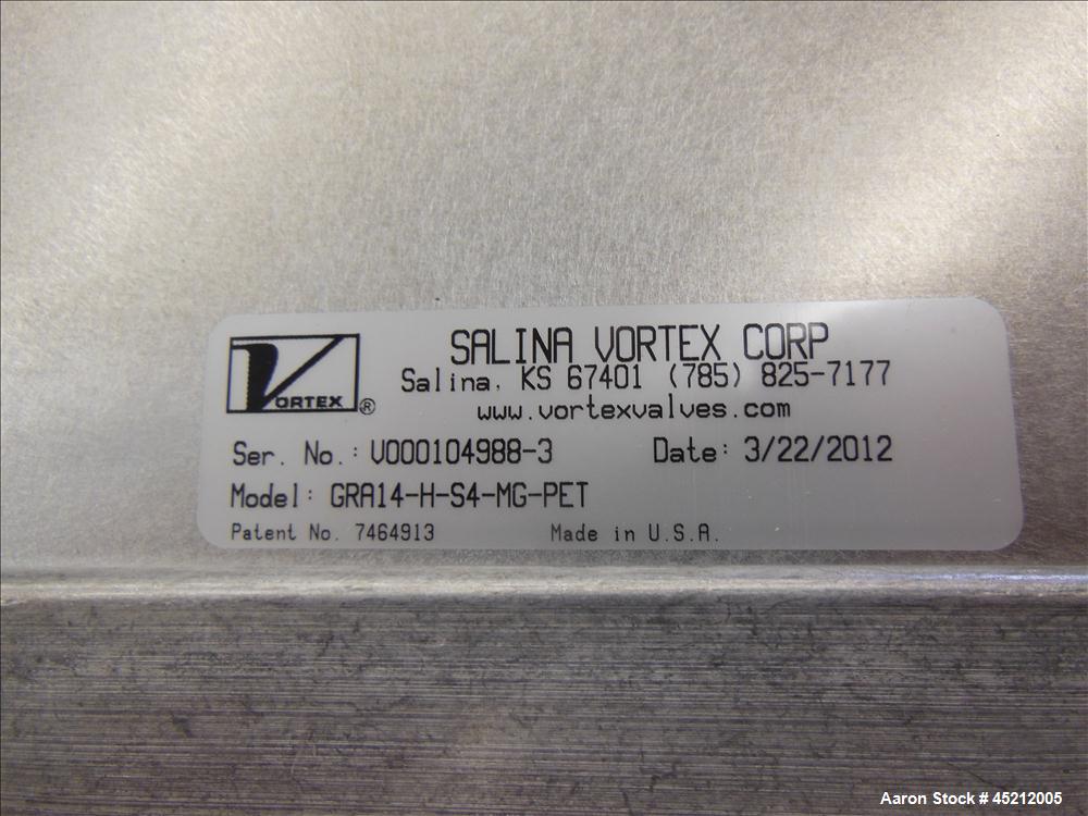 Unused- Salina Vortex Quantum Series Pneumatic Orifice Gate Valve, Mo