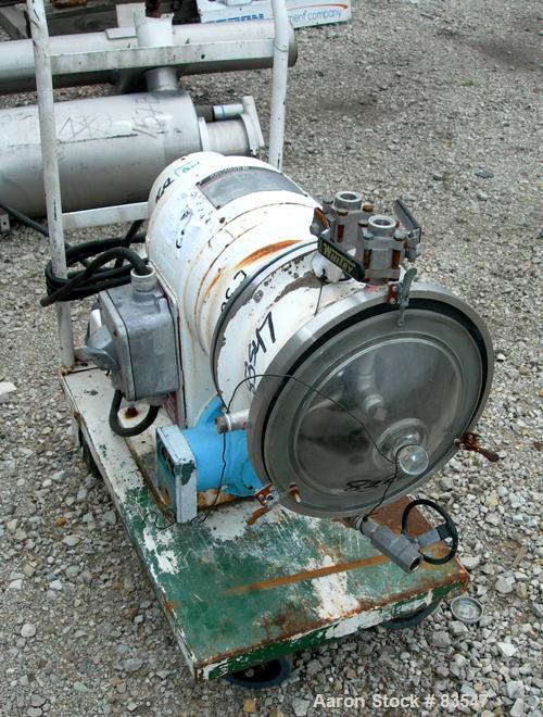 Used Cornell Versator, Model D-8, 316 Stainless Steel. 8" diameter di