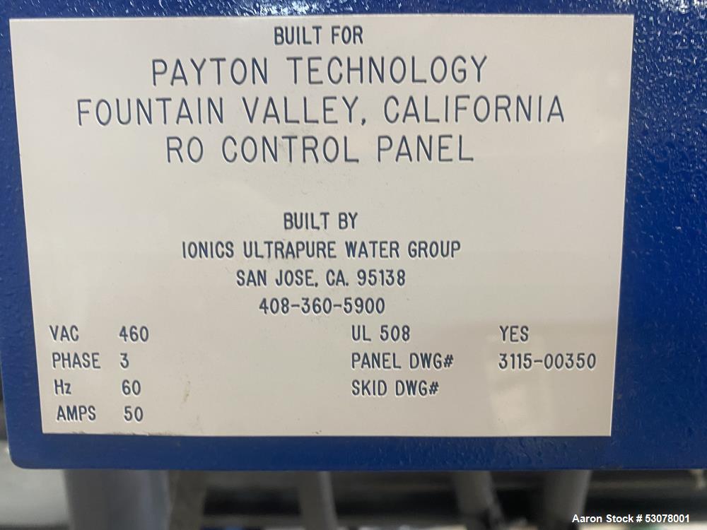 UsedIonics ULTRA Pure Water Group Industrial Reverse Osmosis WaterPur