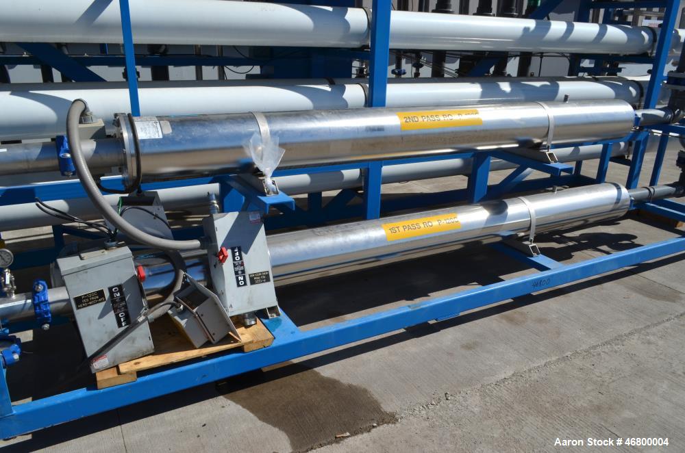 Used Ionics Reverse Osmosis Skid. Consists of : (8) CodeLine 80A seri