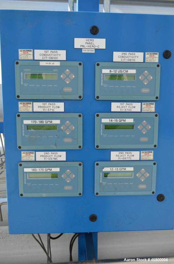 Used Ionics Reverse Osmosis Skid. Consists of : (8) CodeLine 80A seri