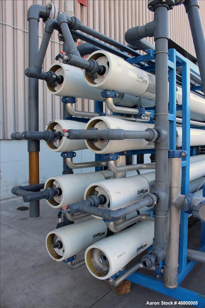 Used Ionics Reverse Osmosis Skid. Consists of : (8) CodeLine 80A seri