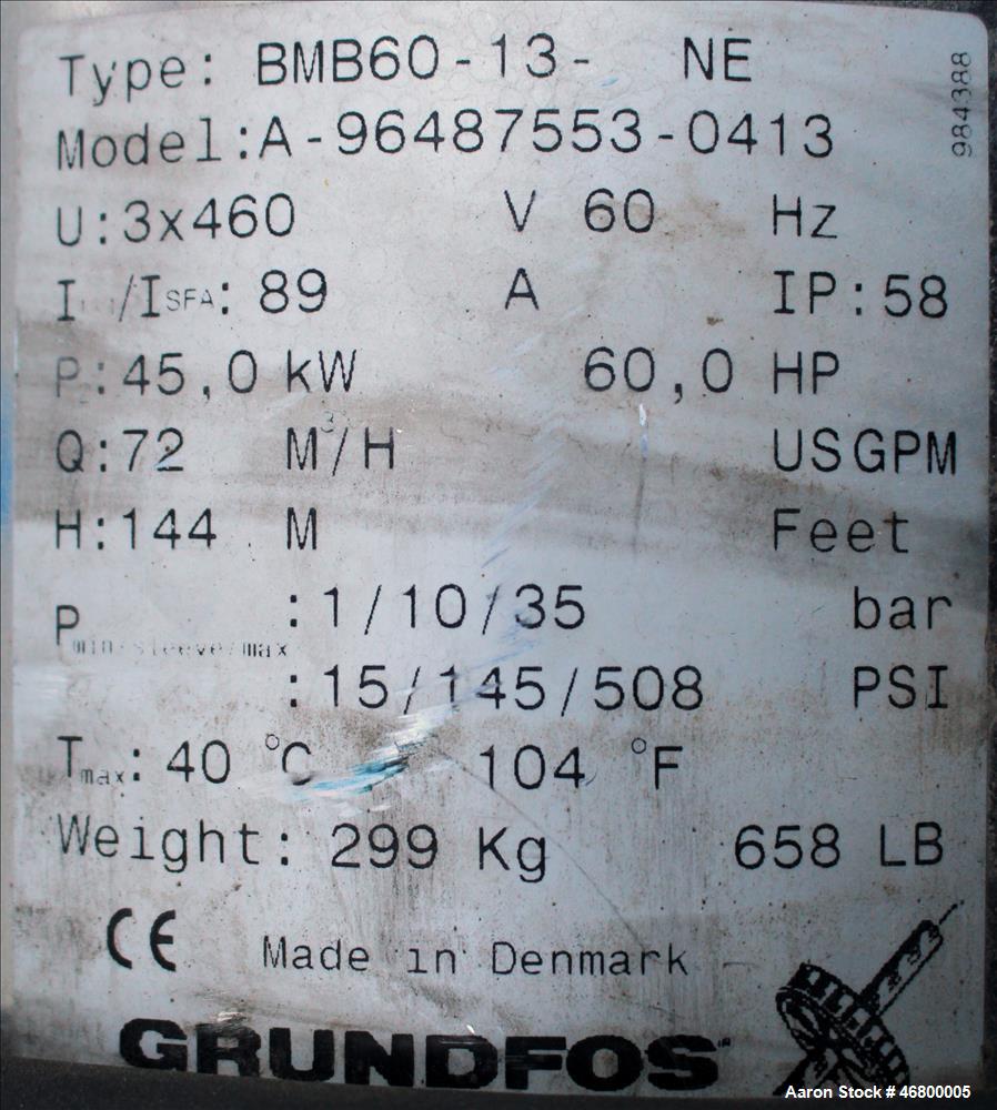 Used Ionics Reverse Osmosis Skid. Consists of : (8) CodeLine 80A seri