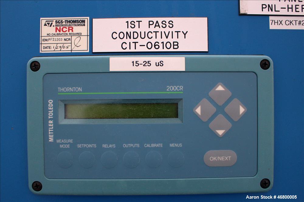 Used Ionics Reverse Osmosis Skid. Consists of : (8) CodeLine 80A seri